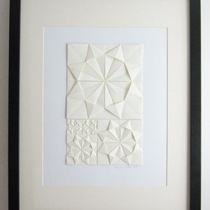 Ivory Paper Collage Art - Origami Sketch No2 - Original Modern ...