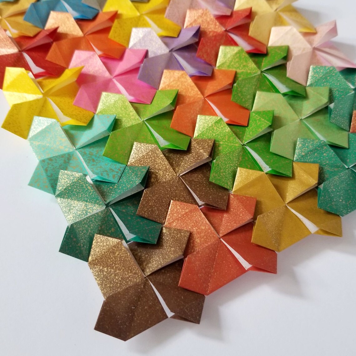 Pixelated Flower Garden Landscape Colorful Origami Art - Etsy