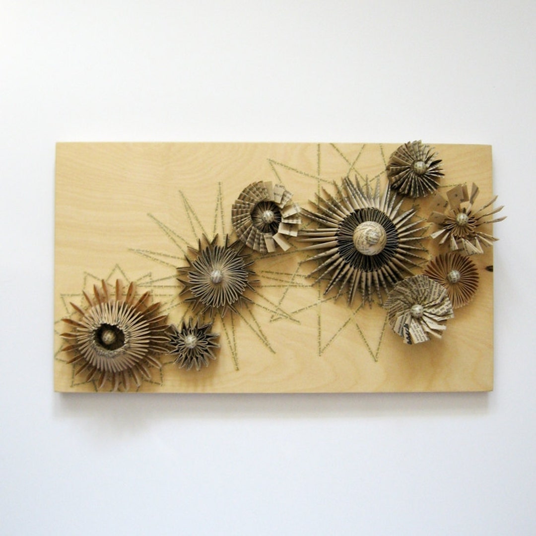 Book Paper Wall Sculpture Paper Cogs Panel No3 - Etsy