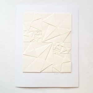 White Geometric Paper Collage Art Origami Sketch No3 - Etsy