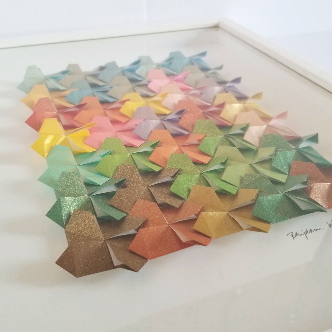 Pixelated Flower Garden Landscape Colorful Origami Art - Etsy