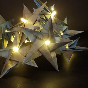 Origami Star Lights Garland - 6 Foot Strand of LED Lights on Timer W 10 ...