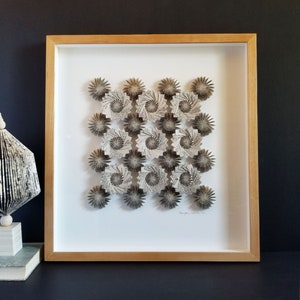 Folded Book Paper Cogs Sculpture - 19.25 X 20.5" Framed Shadow Box Art ...