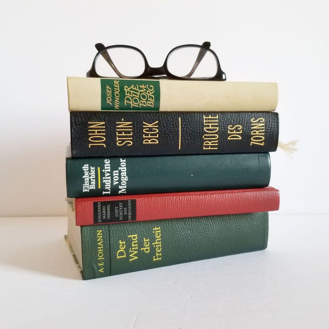 Set of 5 German Books - Vintage Decorative Hardcover Book Collection W ...
