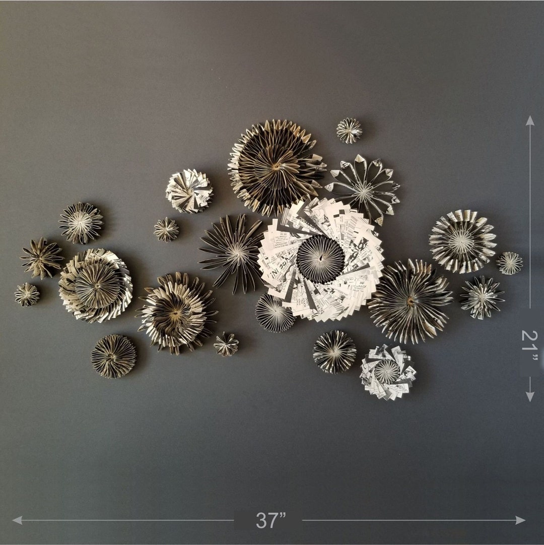 Book Paper Wall Sculpture - Recycled Paperback Book Art Installation ...