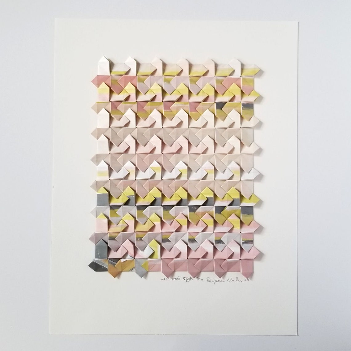 Origami Abstract Landscape Painting 15x19 Gold Framed - Etsy