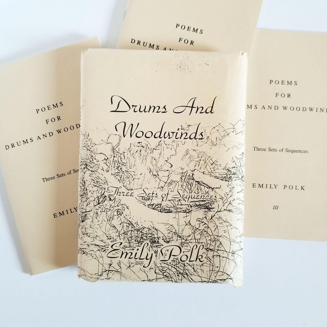 Poems for Drums and Woodwinds - Emily Polk - Set of 3 Vintage Softcover ...