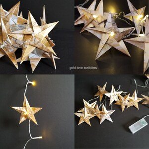 Origami Star Lights Garland - 6 Foot Strand of LED Lights on Timer W 10 ...