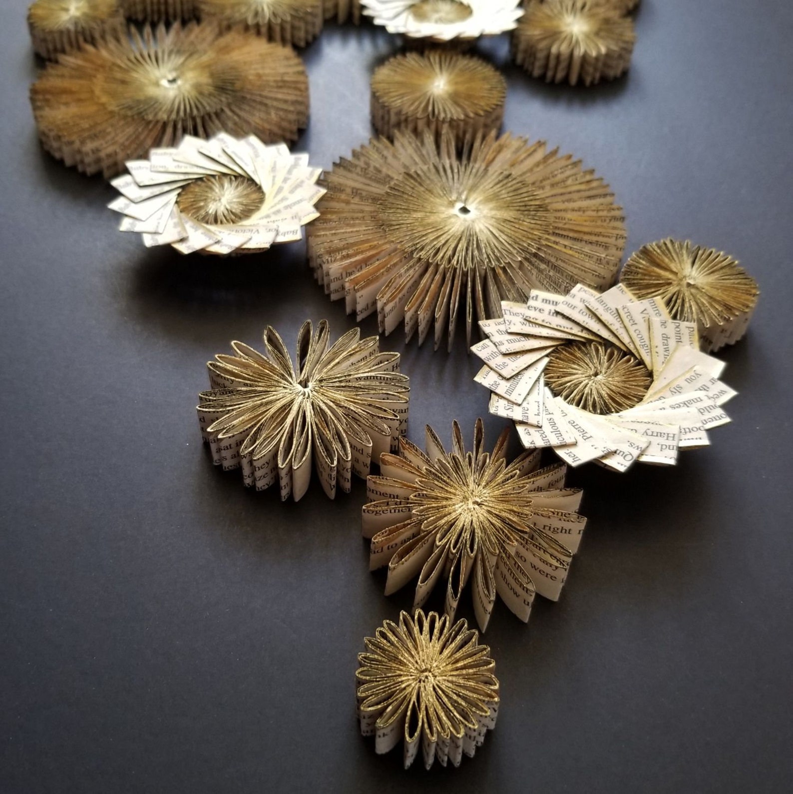 Gold Paper Wall Sculpture Book Paper Cog Collection No29 | Etsy