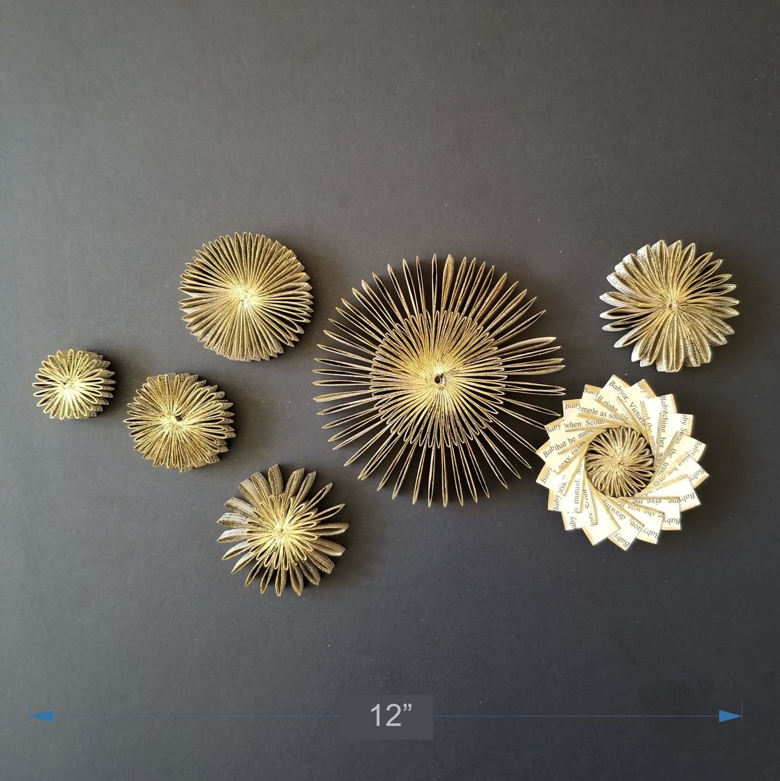 Gold Paper Wall Sculpture Book Paper Cog Collection No29 | Etsy