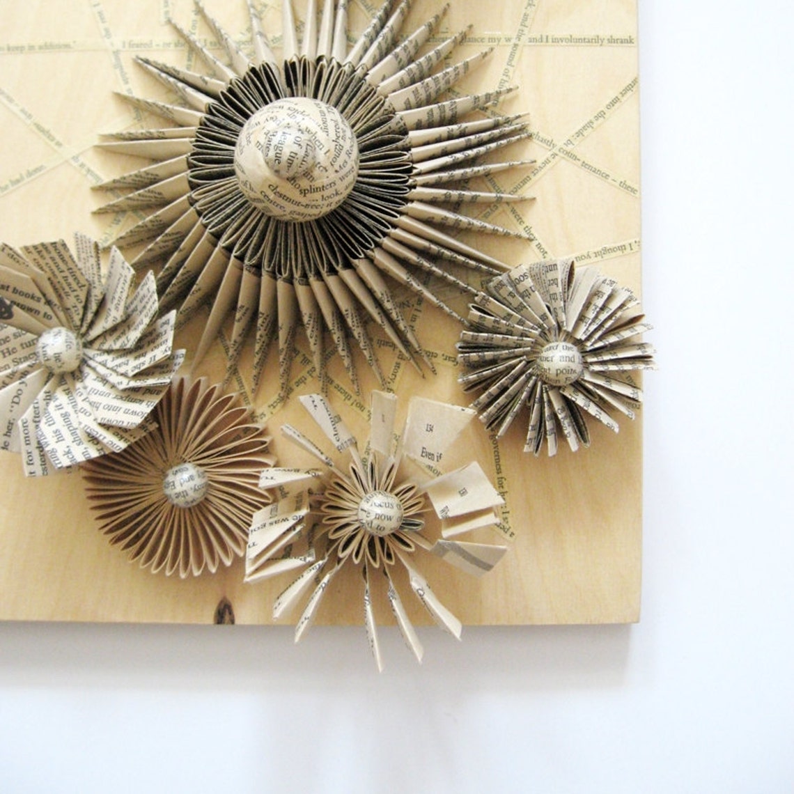 Book Paper Wall Sculpture Paper Cogs Panel No3 Book Paper | Etsy