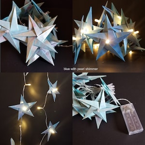 Origami Star Lights Garland - 6 Foot Strand of LED Lights on Timer W 10 ...
