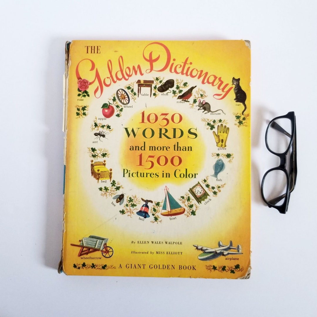 The Golden Dictionary 60s Vintage Yellow Hardcover Childrens Book ...