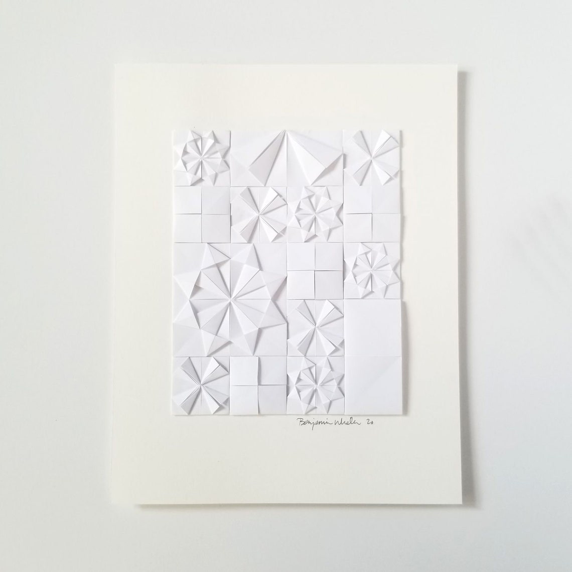 XO Origami Paper Collage White or Ivory Origami Art W - Etsy
