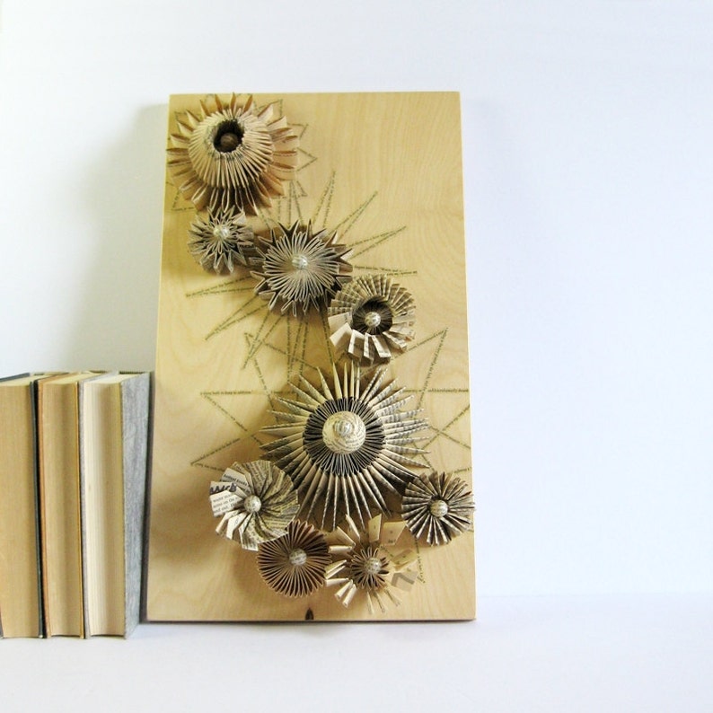 Book Paper Wall Sculpture Paper Cogs Panel No3 - Etsy UK