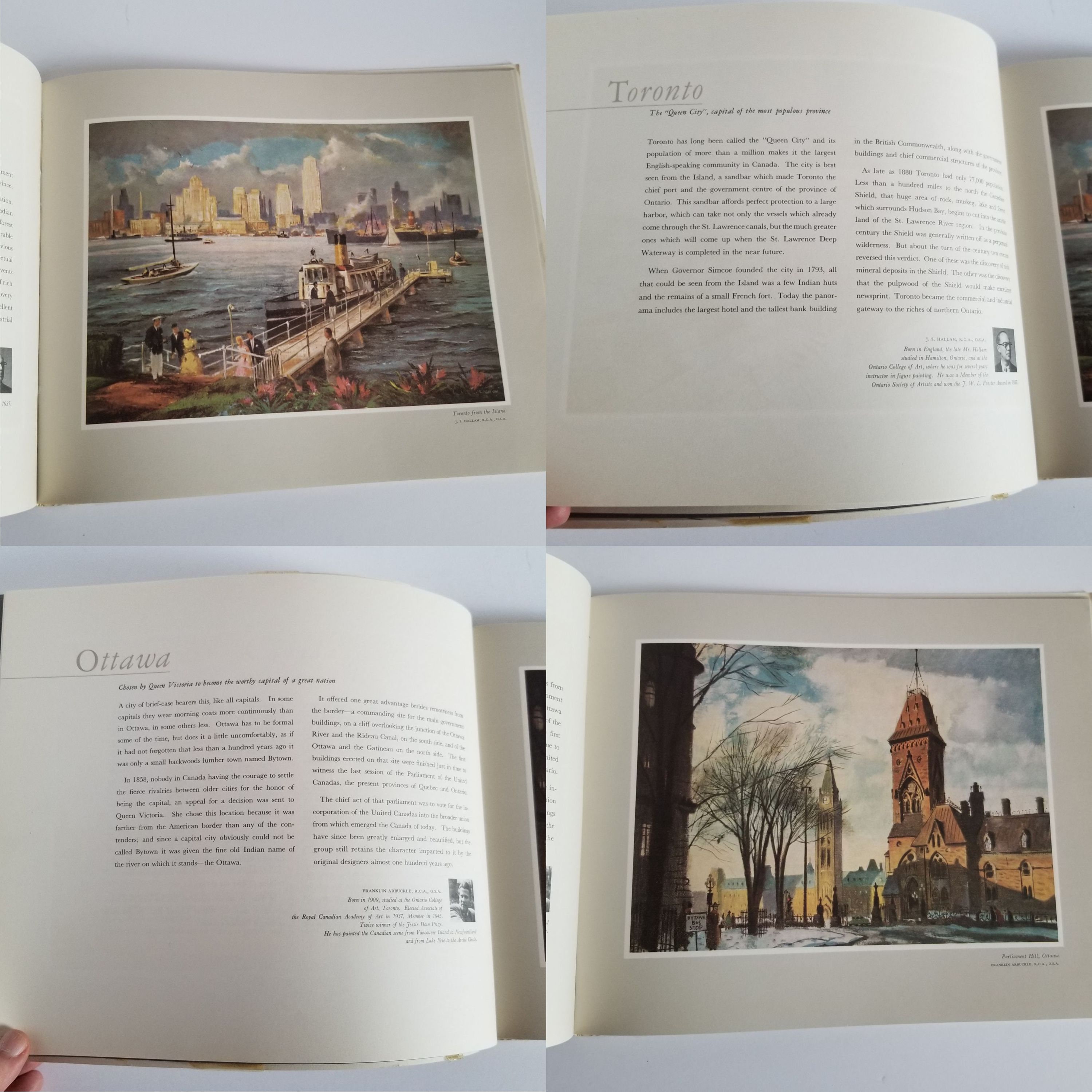 Cities of Canada - Vintage Illustrated Canadian Art Book W 26 Cityscape ...