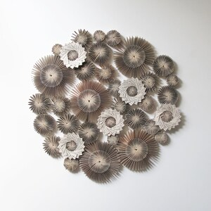 Book Paper Cogs - Grey Modern Art Installation - Recycled Book Paper ...