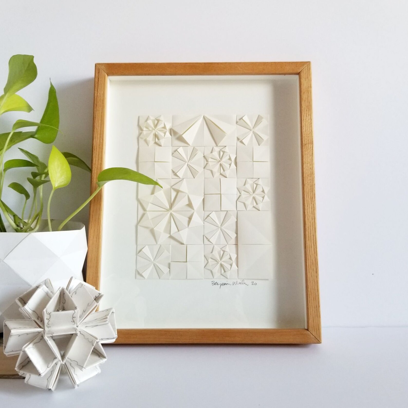 XO Origami Paper Collage White or Ivory Origami Art W - Etsy
