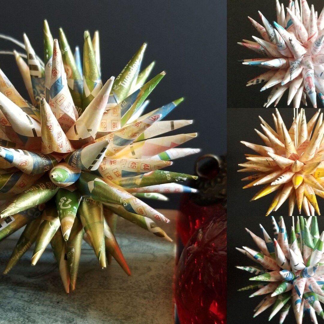 Lucky Polish Star Ornament 4 Gold Paper Ball - Etsy