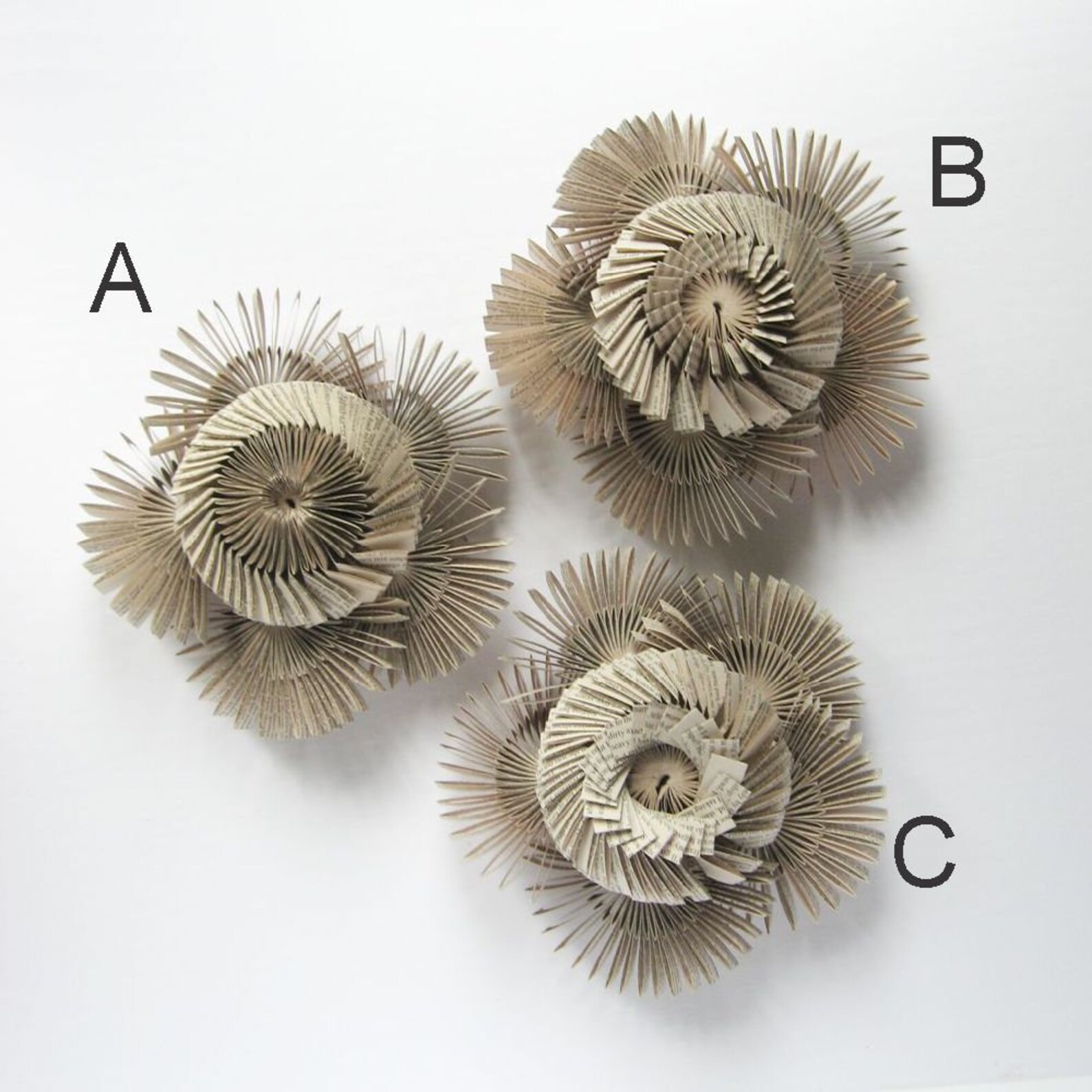 Book Paper Wall Sculpture Paper Cog Spiral Recycled Book - Etsy