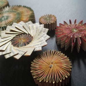 Recycled Book Paper Wall Sculpture - Colorful Garden Flowers - Book Paper Cog Collection No35 ...