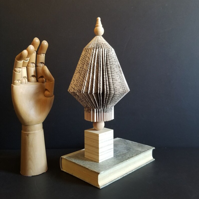 Book Paper Cog Sculpture Paper Topiary Centerpiece Neutral | Etsy