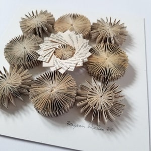 Framed Book Paper Cogs Sculpture - 10 X 10" Framed Shadow Box Art ...