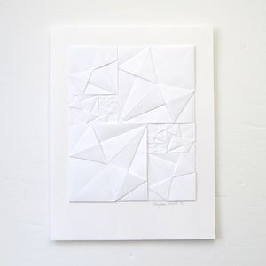 White Geometric Paper Collage Art Origami Sketch No3 - Etsy