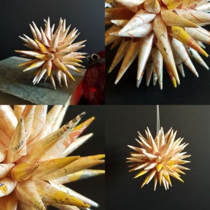 Lucky Polish Star Ornament - 4" Gold Paper Ball Decoration - Recycled ...