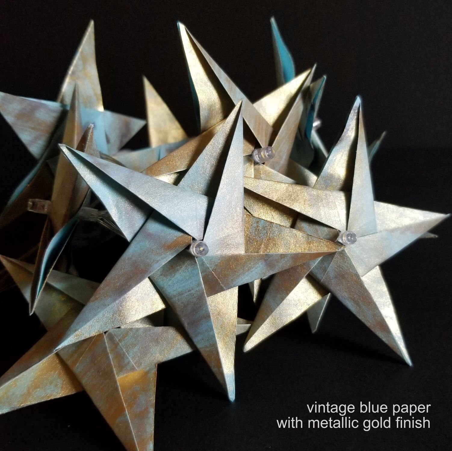 Origami Star Lights Garland - 6 Foot Strand of LED Lights on Timer W 10 ...