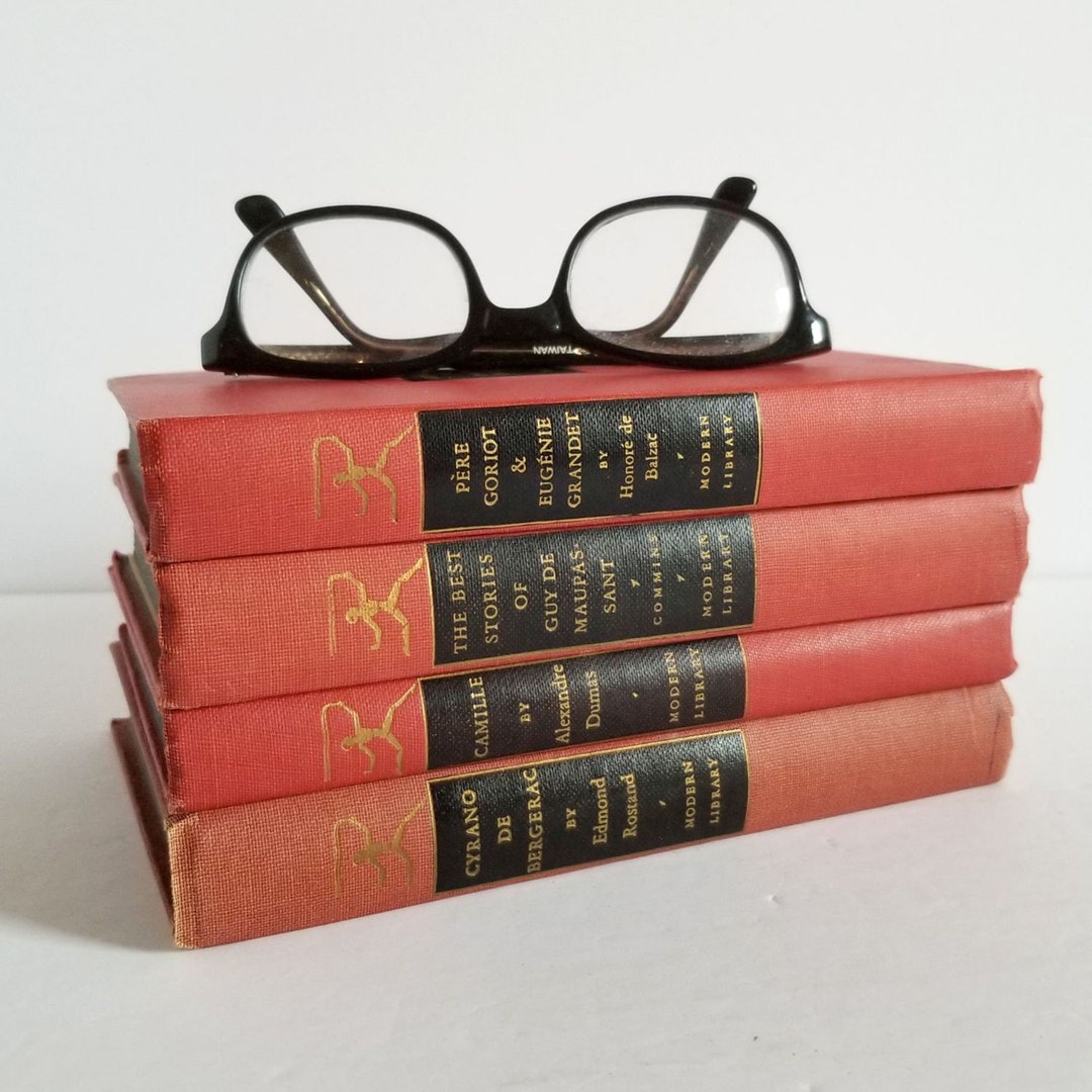 Set of 4 Modern Library Books - French Authors - Vintage Red Hardcover ...