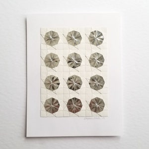 Metallic Silver Paper Collage Art - Origami Sketch No25 - Silver Wall ...
