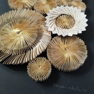 Framed Gold Book Paper Cogs Sculpture - 11x14" Framed Black Shadow Box ...