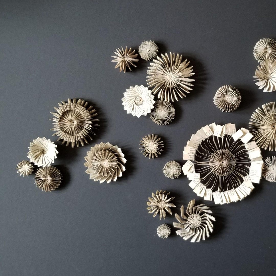 Book Paper Wall Sculpture - Paper Cog Collection No30 - Modern Art ...