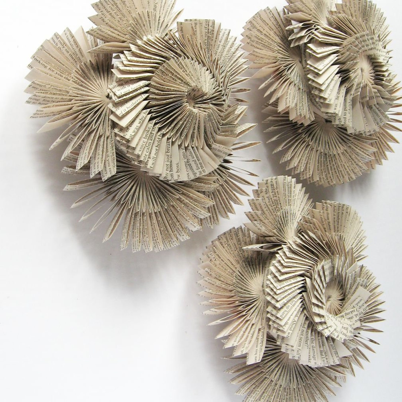 Book Paper Wall Sculpture Paper Cog Spiral Recycled Book - Etsy
