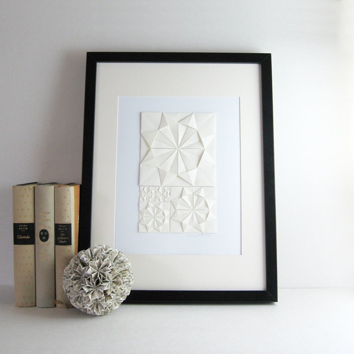 Ivory Paper Collage Art - Origami Sketch No2 - Original Modern ...