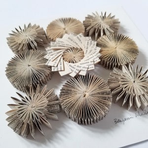 Framed Book Paper Cogs Sculpture - 10 X 10" Framed Shadow Box Art ...