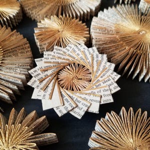Gold Book Paper Wall Sculpture - Paper Cog Collection No37 - Recycled ...