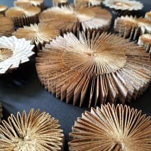 Gold Book Paper Wall Sculpture - Paper Cog Collection No37 - Recycled ...