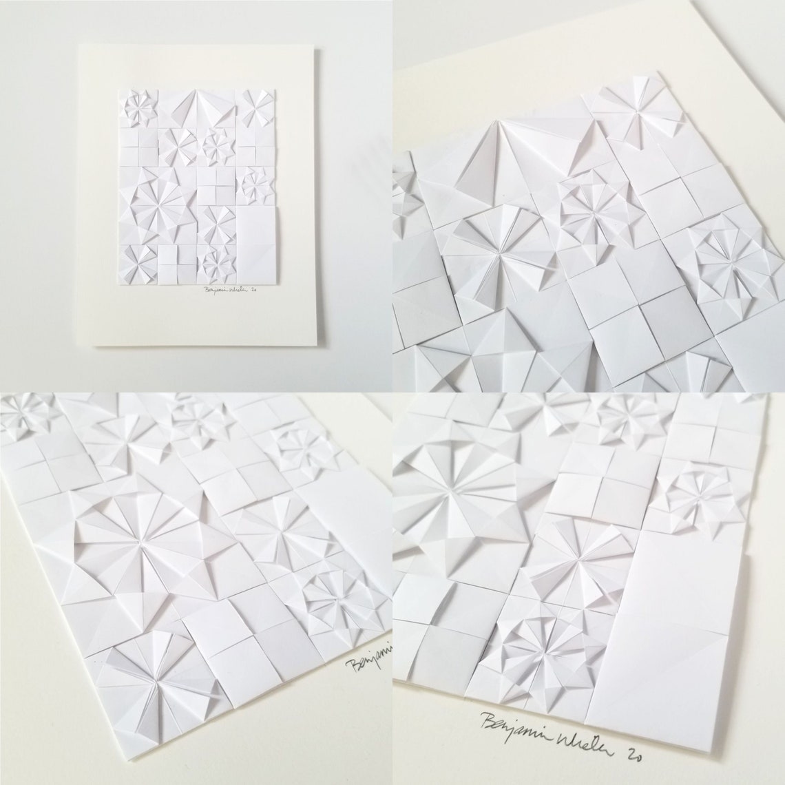 XO Origami Paper Collage White or Ivory Origami Art W - Etsy