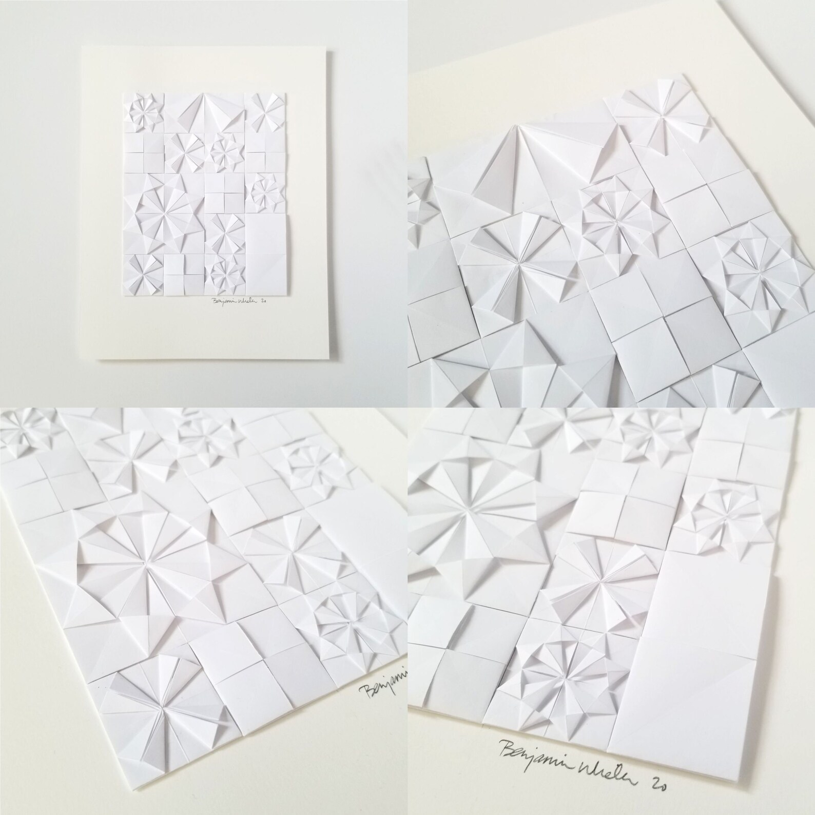 XO Origami Paper Collage White or Ivory Origami Art W - Etsy