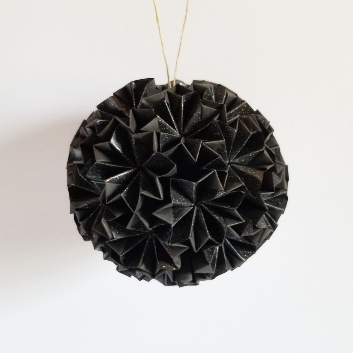 Black Paper Star Sculpture 5.5 Paper Ball of Stars - Etsy