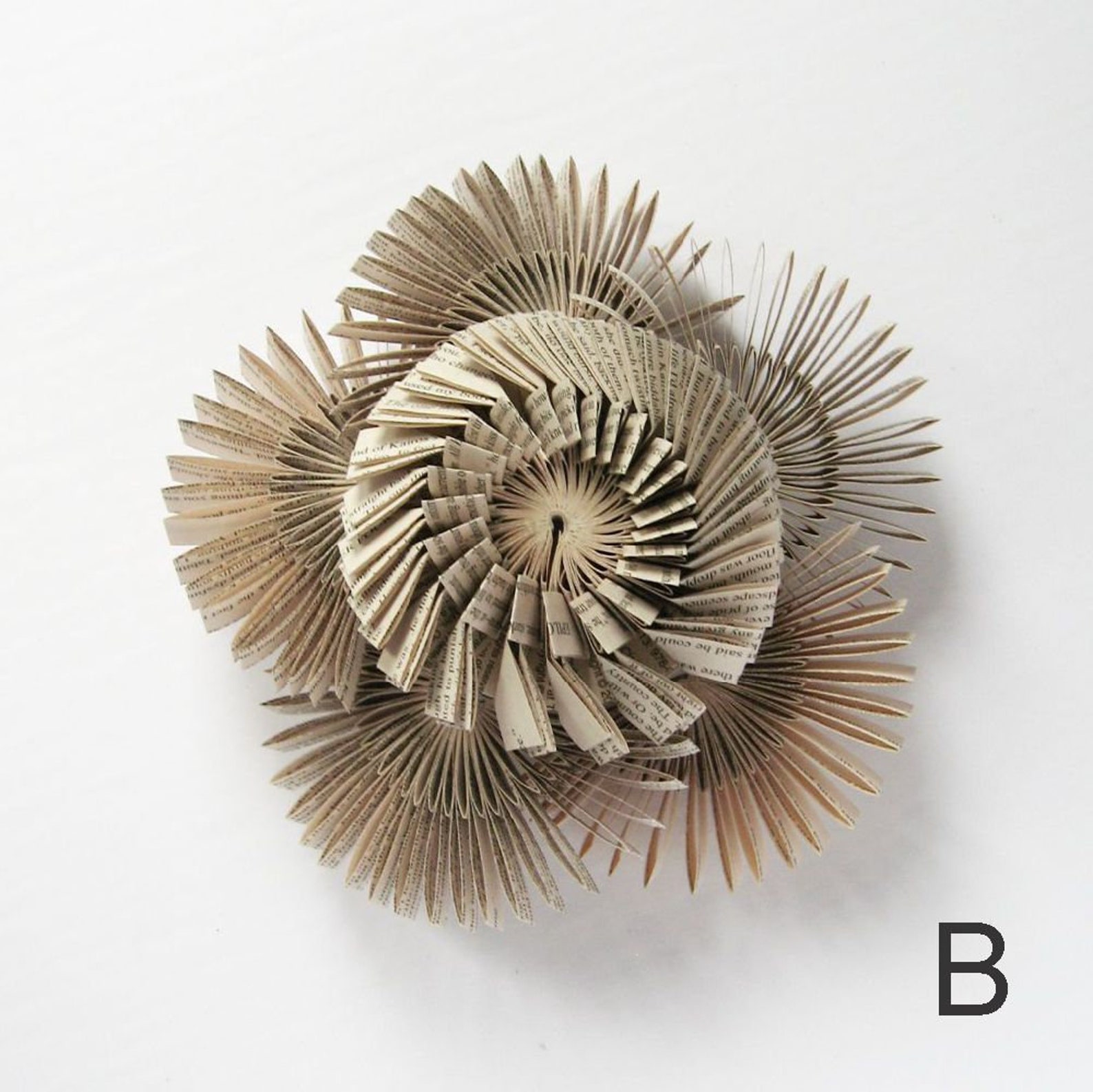 Book Paper Wall Sculpture Paper Cog Spiral Recycled Book - Etsy