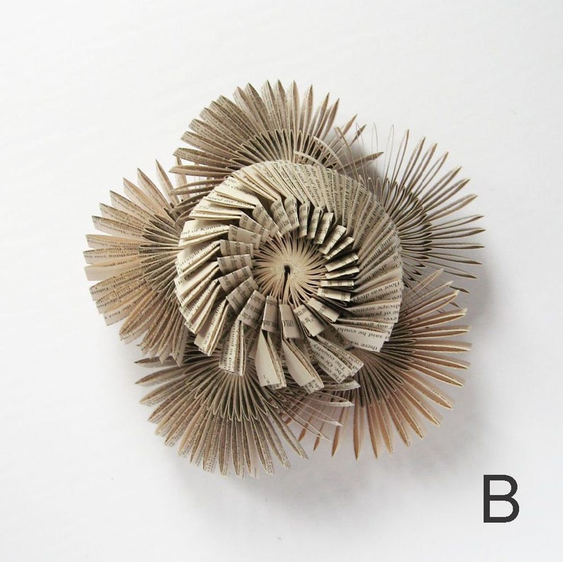 Book Paper Wall Sculpture Paper Cog Spiral Recycled Book - Etsy