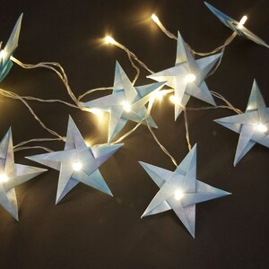 Origami Star Lights Garland - 6 Foot Strand of LED Lights on Timer W 10 ...