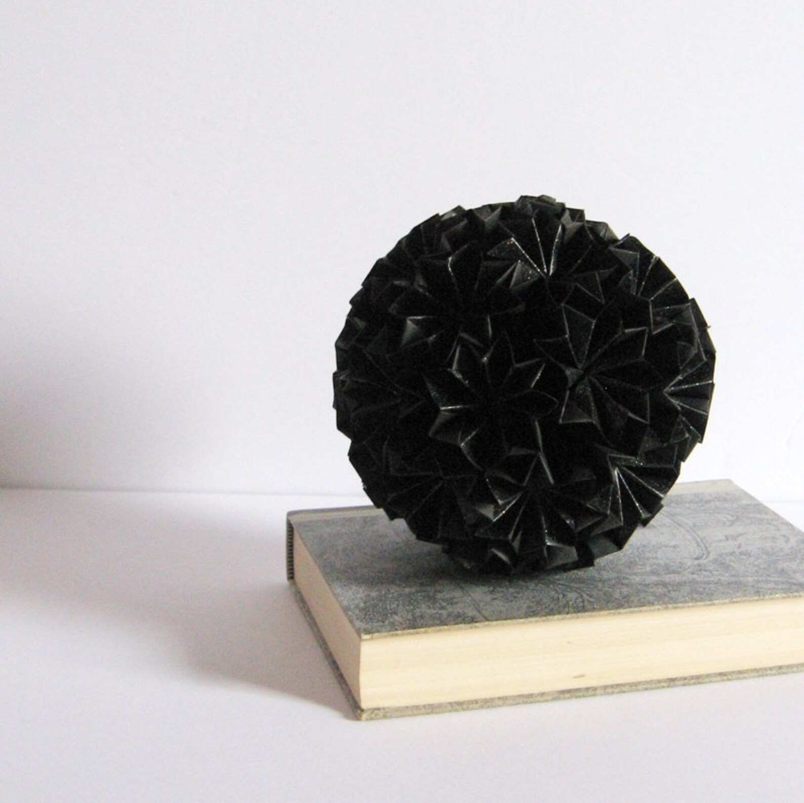 Black Paper Star Sculpture 5.5 Paper Ball of Stars - Etsy