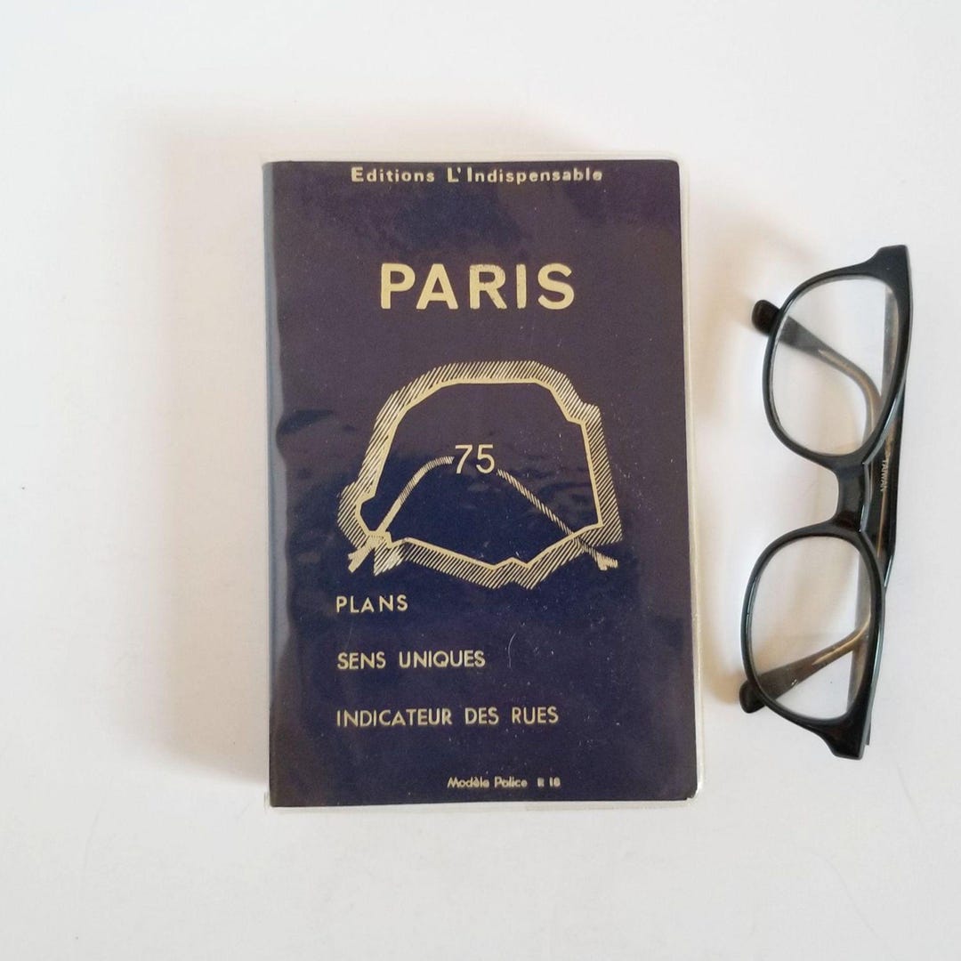 Portable Map Book of Paris - Vintage French Street Maps W 28x22" Fold ...