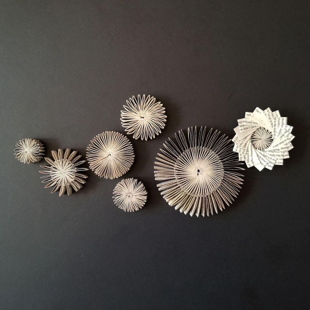 Book Paper Cog Wall Sculpture - Modern Art Installation - Star ...