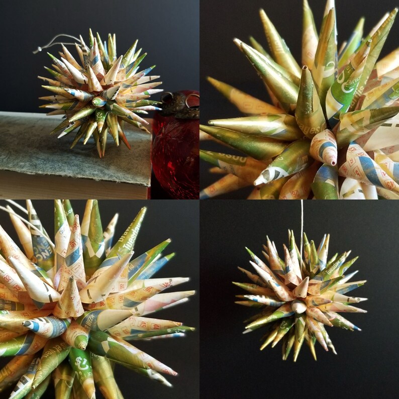 Lucky Polish Star Ornament 4 Gold Paper Ball - Etsy