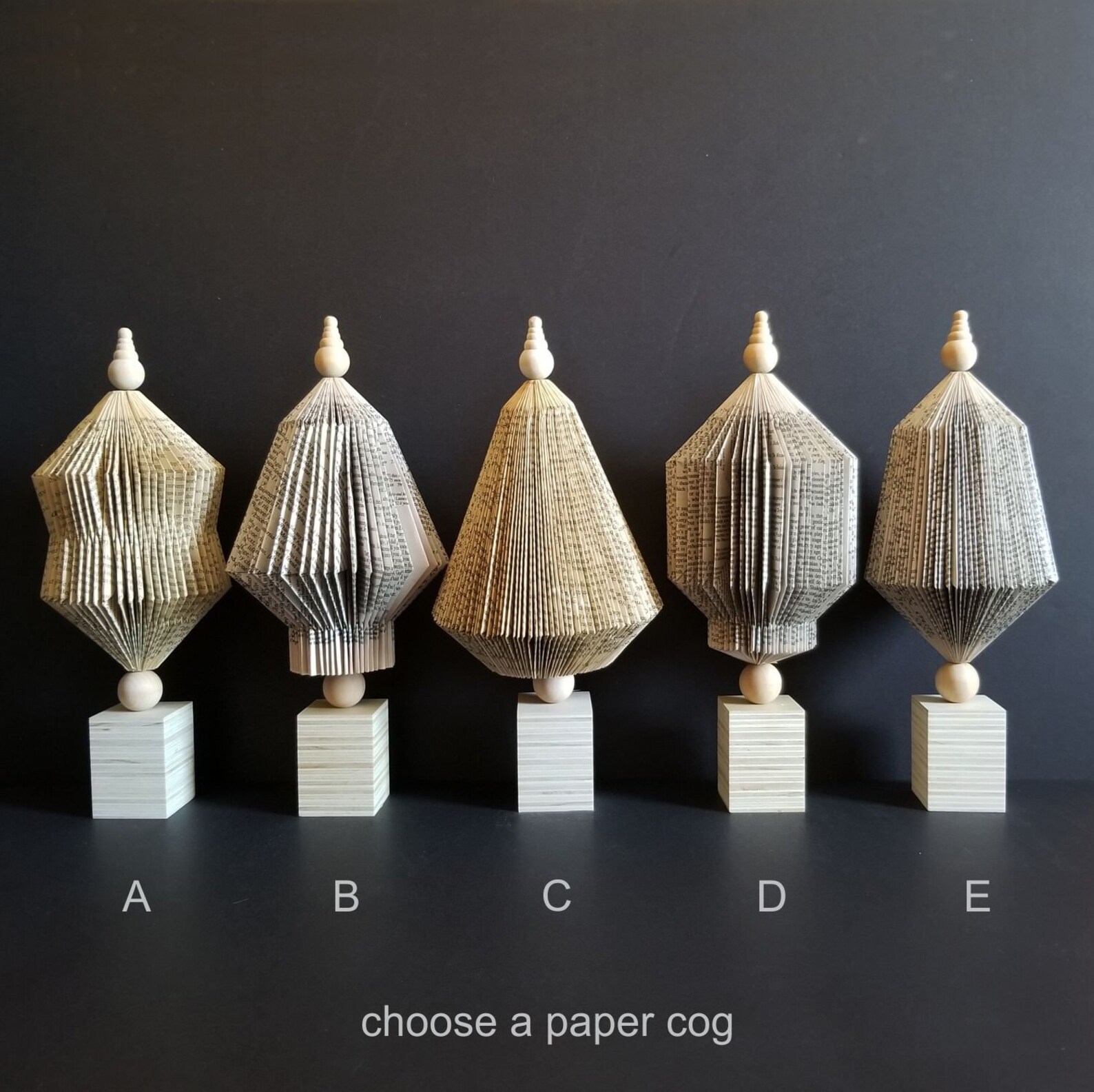 Book Paper Cog Sculpture Paper Topiary Centerpiece Book - Etsy
